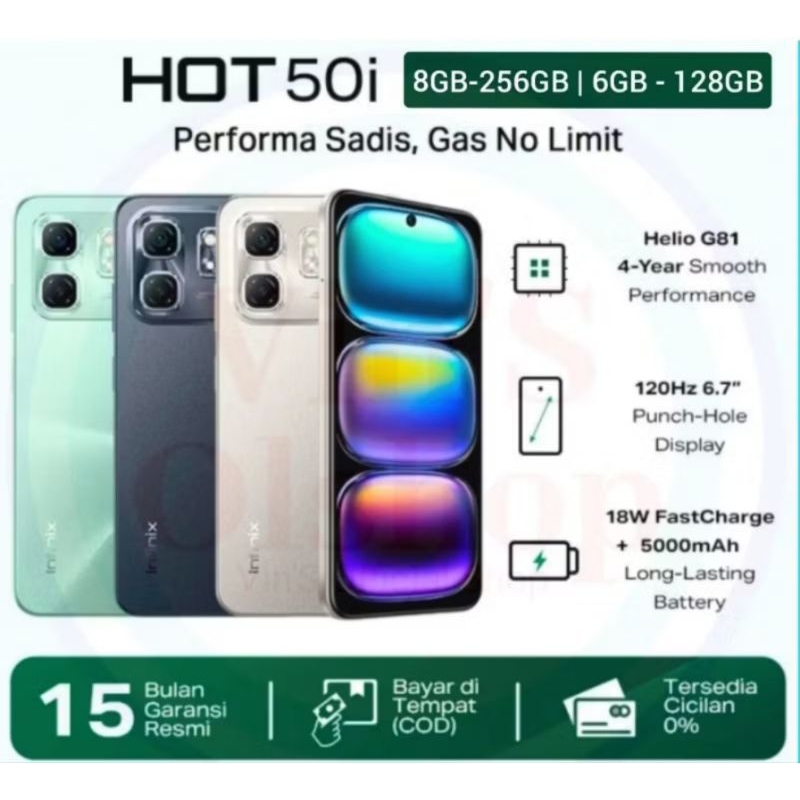 Jual Handphone Infinix Hot 50i 6+6/128 Garansi Resmi | Shopee Indonesia