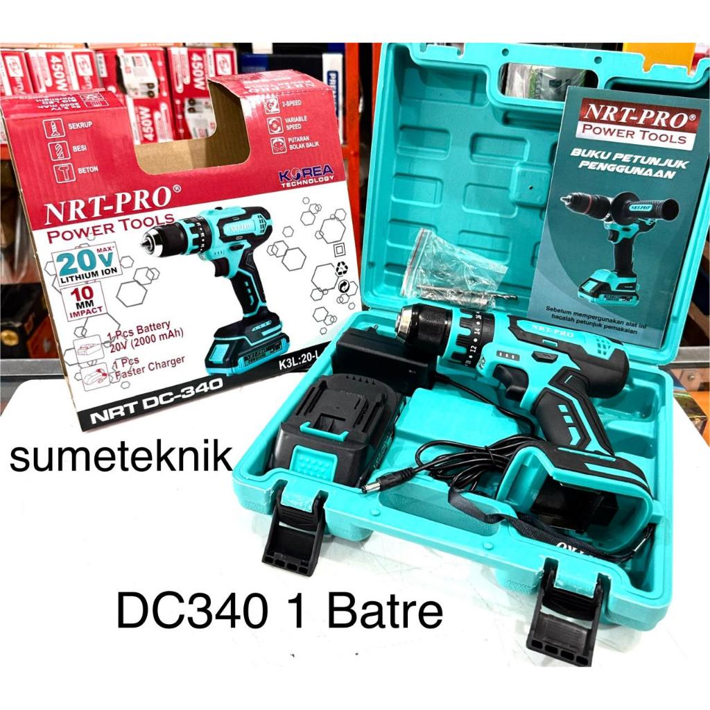Jual Bor Cas NRT-PRO DC 340 1 Batre Cordless Impact Drill DC340 NRT-Pro ...