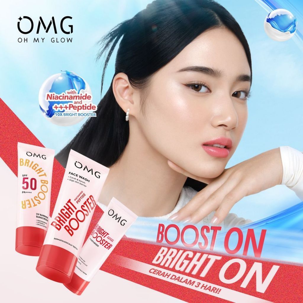 Jual OMG OH MY GLOW Bright Booster Peach Glowing PROMO Paket Hemat 3in1 Toner 100 ml / Peach ...