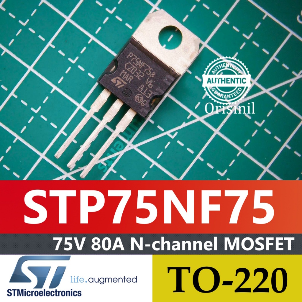 Jual STP75NF75 75V 80A N-channel MOSFET P75NF75 TO-220 ...