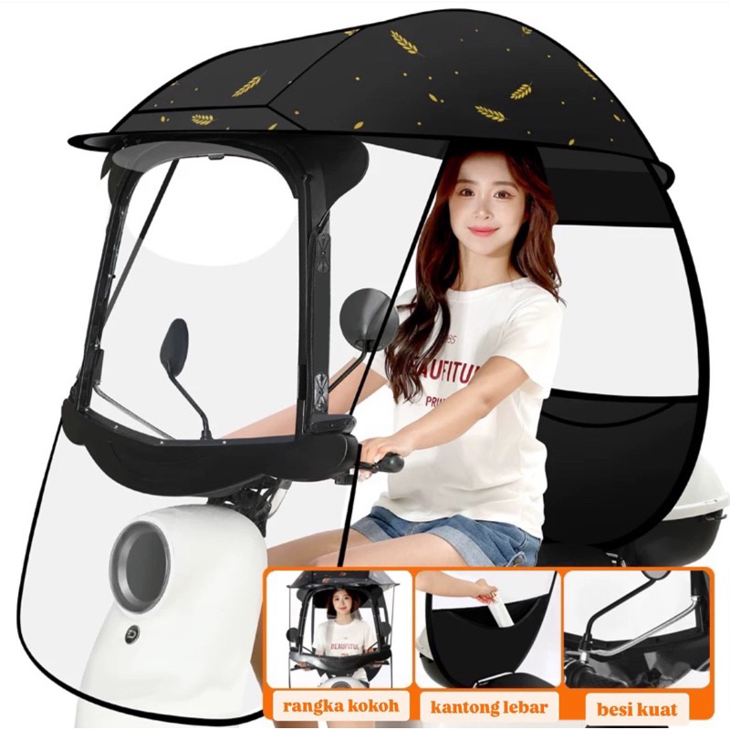 Jual [READY] Payung Motor Pelindung Hujan Panas Atap Motor Kanopi Motor ...