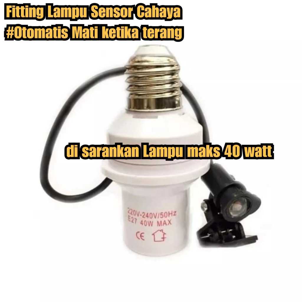 Jual fitting lampu sensor cahaya otomatis ukuran e27 dudukan lampu ...