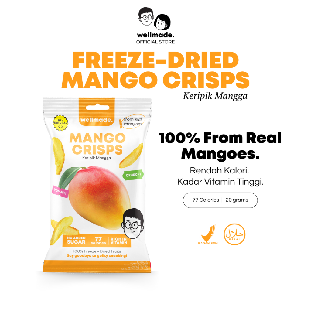 Jual Wellmade Freeze-Dried Mango Crisps - Keripik Mangga Rendah Kalori ...