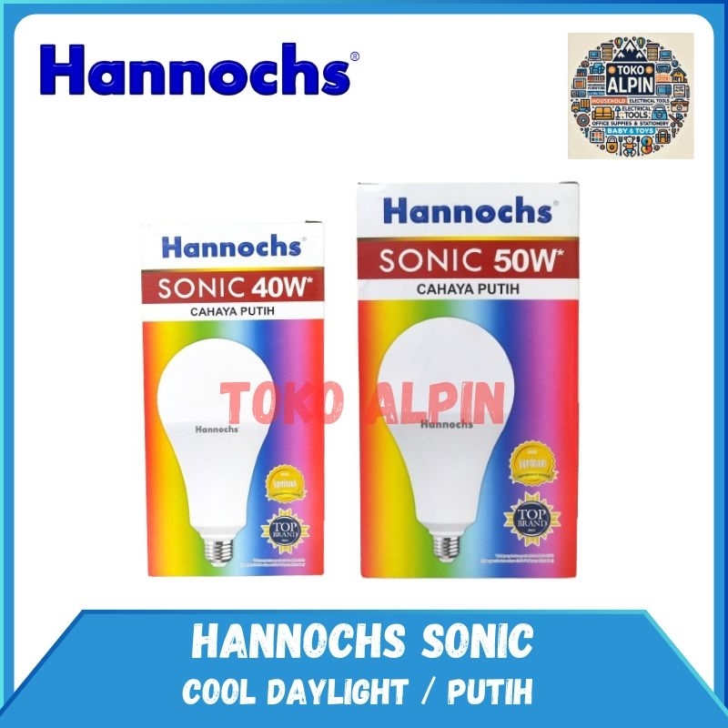Jual Hannochs Sonic LED A Bulb DOB 40W 50W Watt Cahaya Putih Jumbo | Shopee Indonesia