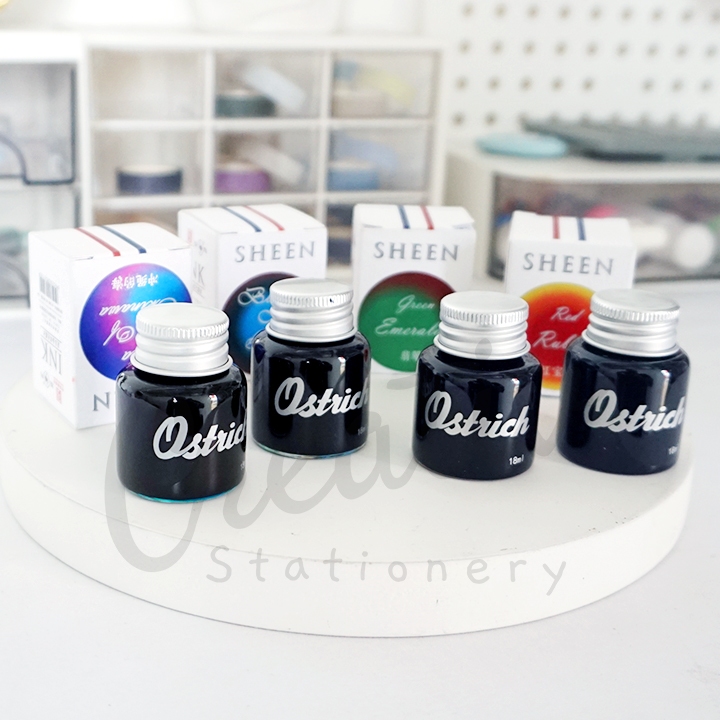 Jual Ostrich Sheen Fountain Pen Ink Vintage Metallic Color 18 ML Tinta ...