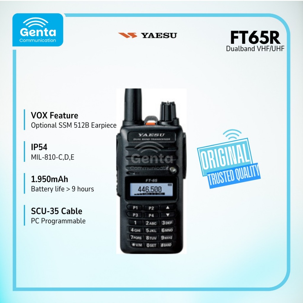 Jual HT YAESU FT-65R / YAESU FT65R DUAL BAND VHF UHF GARANSI BARU ORIGINAL TERMURAH | Shopee ...