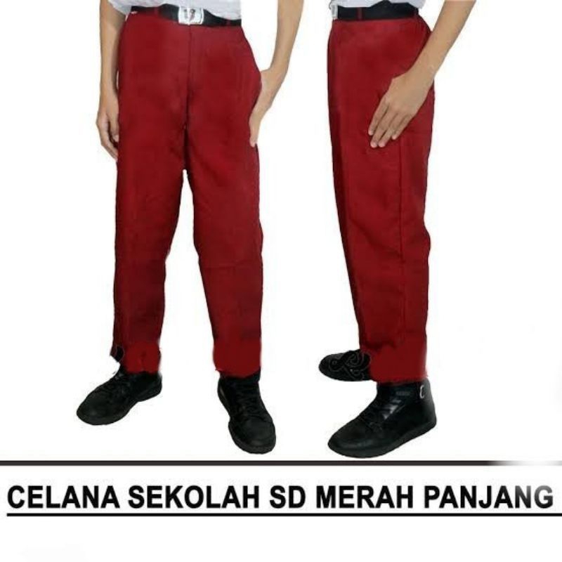 Jual Celana panjang SD Seragam Sekolah SD Merah | Shopee Indonesia