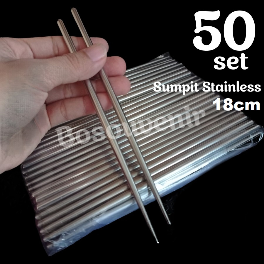 Jual Paket Grosir Sumpit Stainless isi 50set | Shopee Indonesia