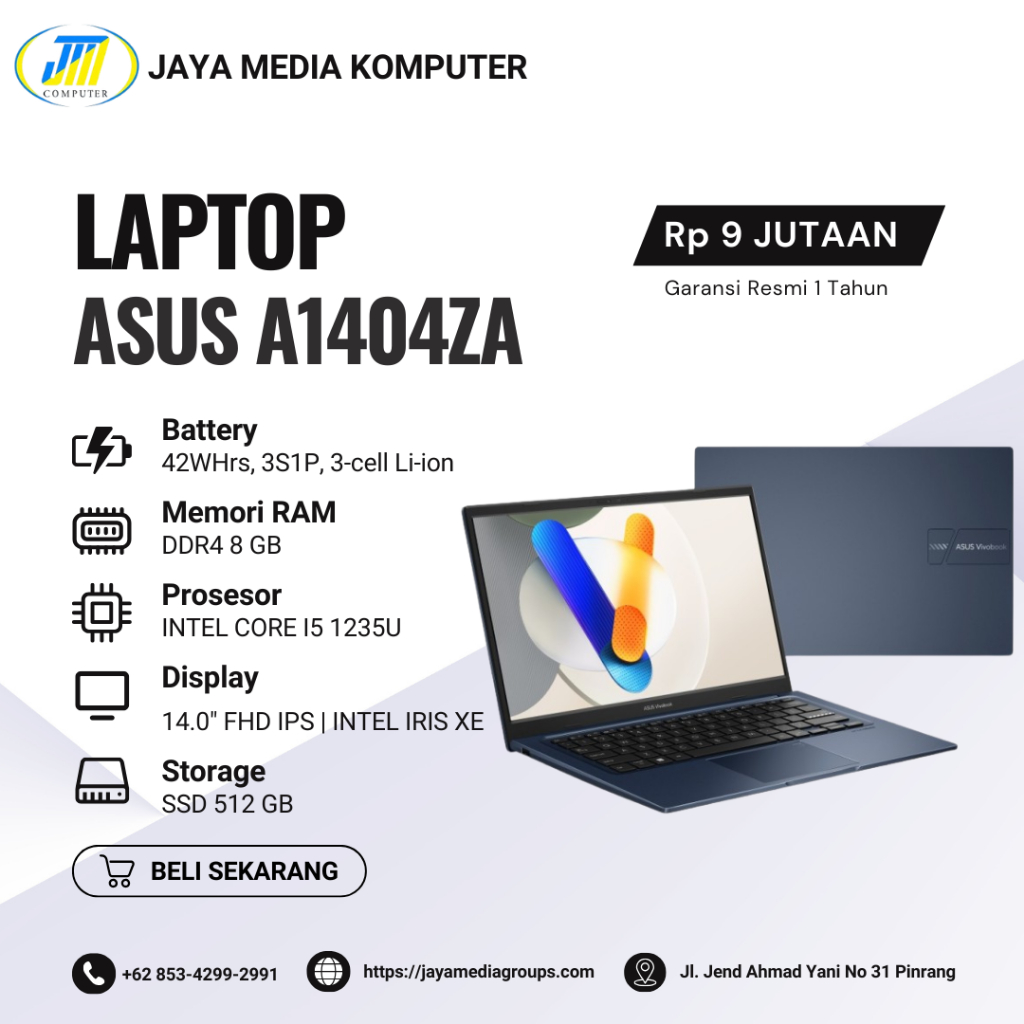 Jual ASUS Vivobook 14 A1404ZA / Core i5-1235U / 8GB / 512GB SSD / 14 ...