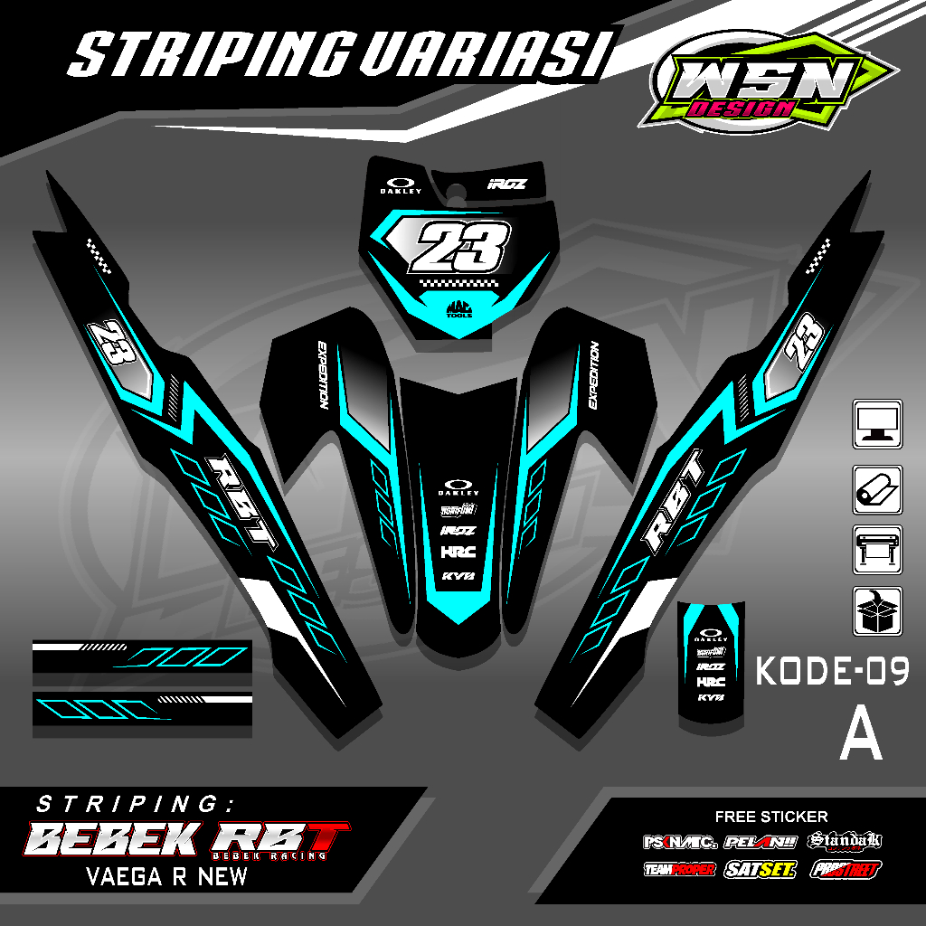 Jual Sticker Striping Yamaha VEGA R NEW MOTOR RBT BEBEK MODIF SUPERMOTO ...