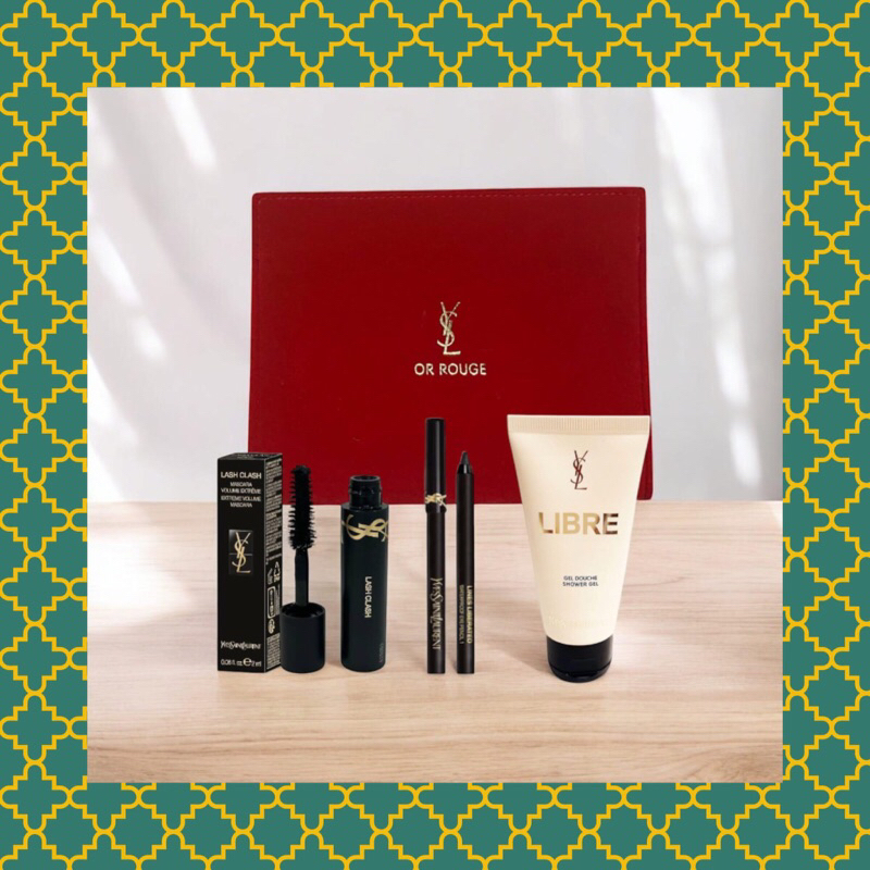 Jual YSL Gift Set Travel Size isi 3item + Pouch Red Suede | Shopee ...