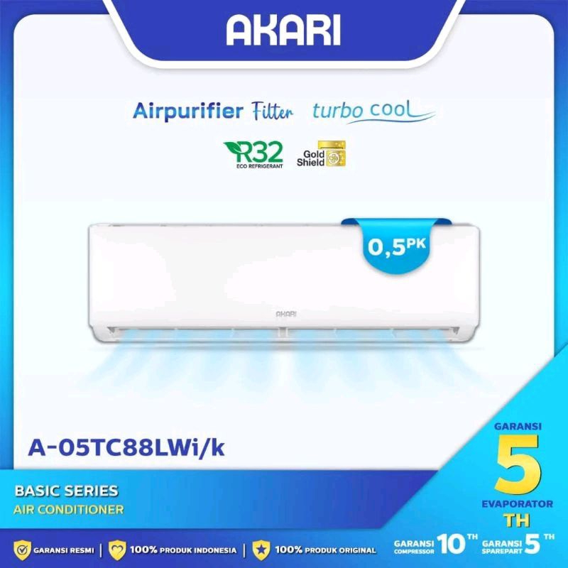 Jual AKARI AC 1/2 PK Standard A-05TC88LWI / A-05TC88NLWI | Shopee Indonesia