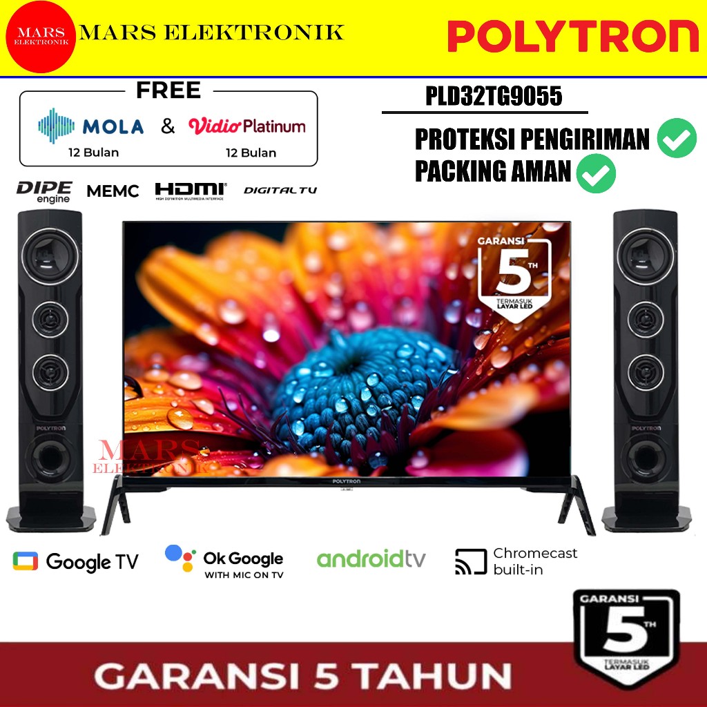 Jual POLYTRON SMART TV PLD32TG9055 - GOOGLE TV ANDROID TV - SMART TV ...