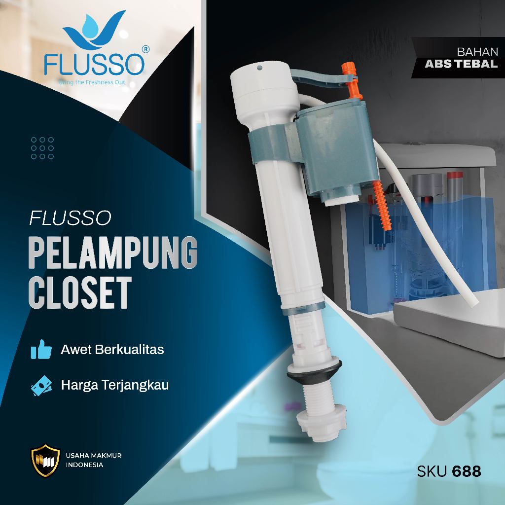 Jual Flusso Pelampung Closed Duduk Sparepart Closet Alat Tabung Closet ...
