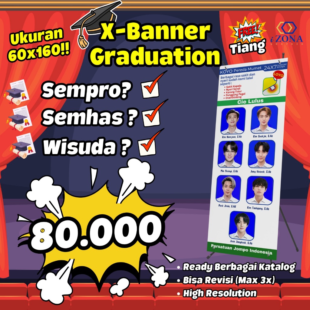 Jual X BANNER GRADUATION/SEMPRO/SEMHAS/WISUDA | Shopee Indonesia