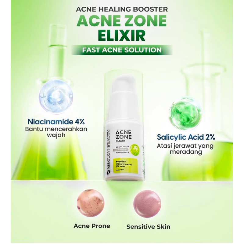 Jual ACNE ZONE ELIXIR MS GLOW | Shopee Indonesia