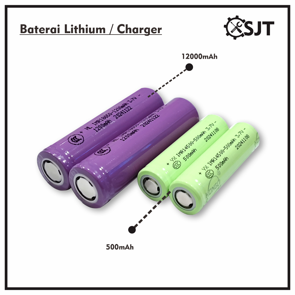 Jual SJT - Baterai Lithium Charger Hongli 14500 500 mAh & 18650 1200 ...