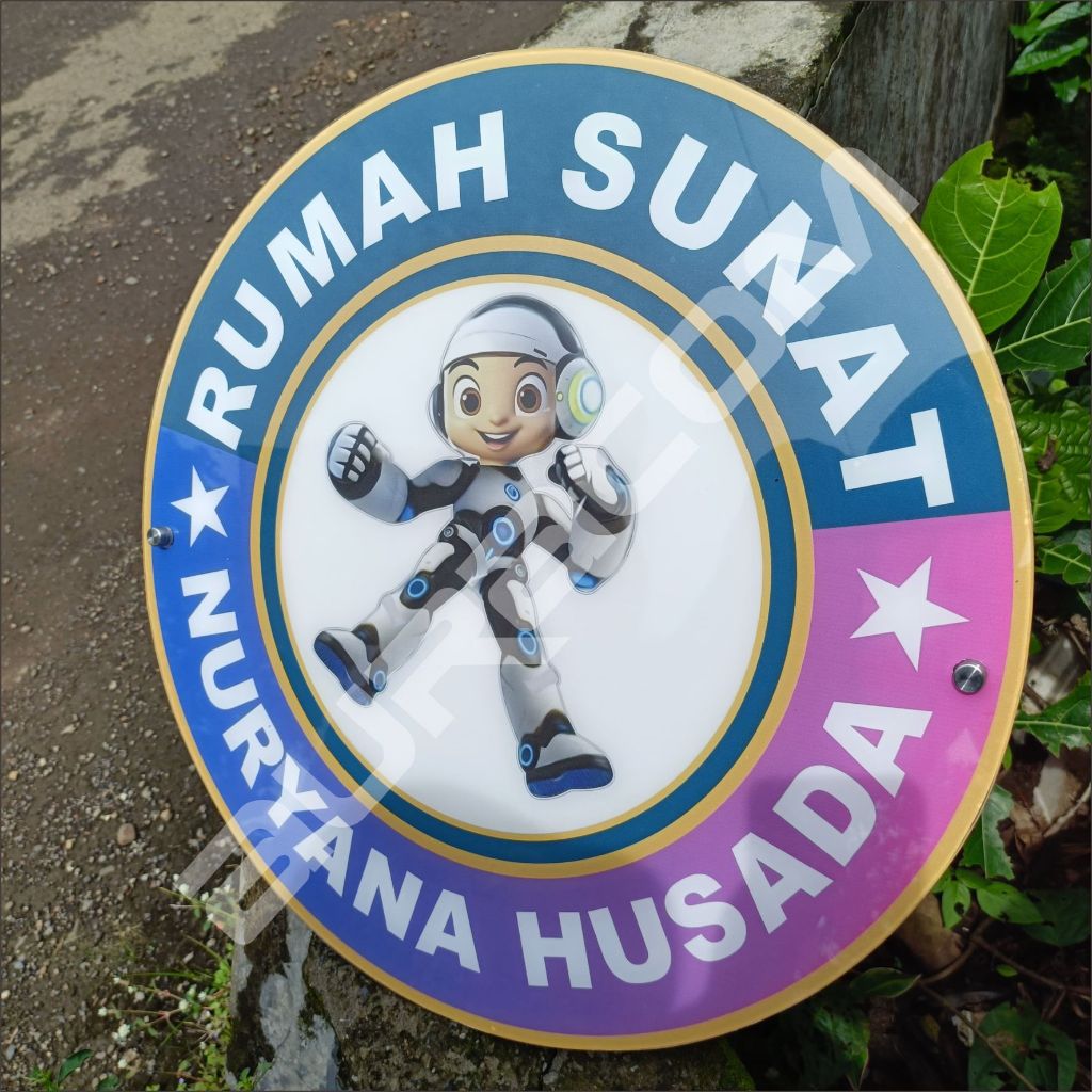 Jual Plang nama toko Bulat, Plang nama ruangan, plang nama, Plang Logo ...