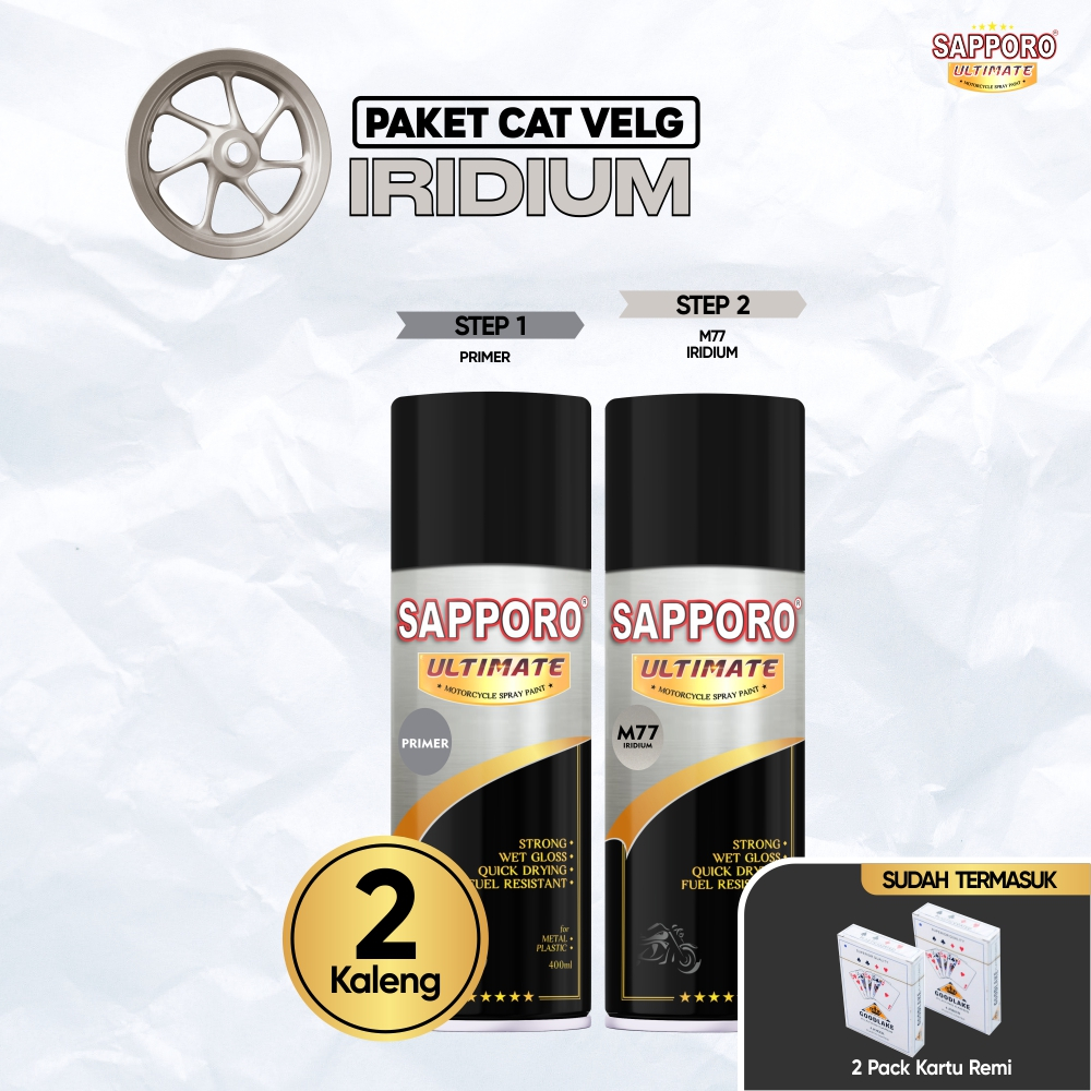Jual Paket Cat Velg M77 Iridium + Free Kartu Remi / Sapporo Ultimate ...