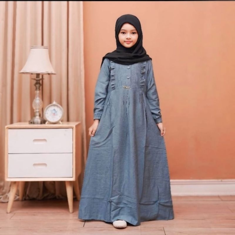 Jual Baju Gamis INARA Anak Perempuan 2-12 Tahun Dress Crinkle Airflow ...