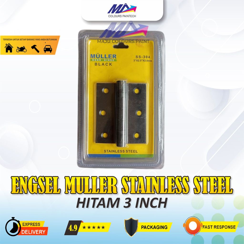 Jual ENGSEL MULLER STAINLESS STEEL HITAM 3 INCH | Shopee Indonesia