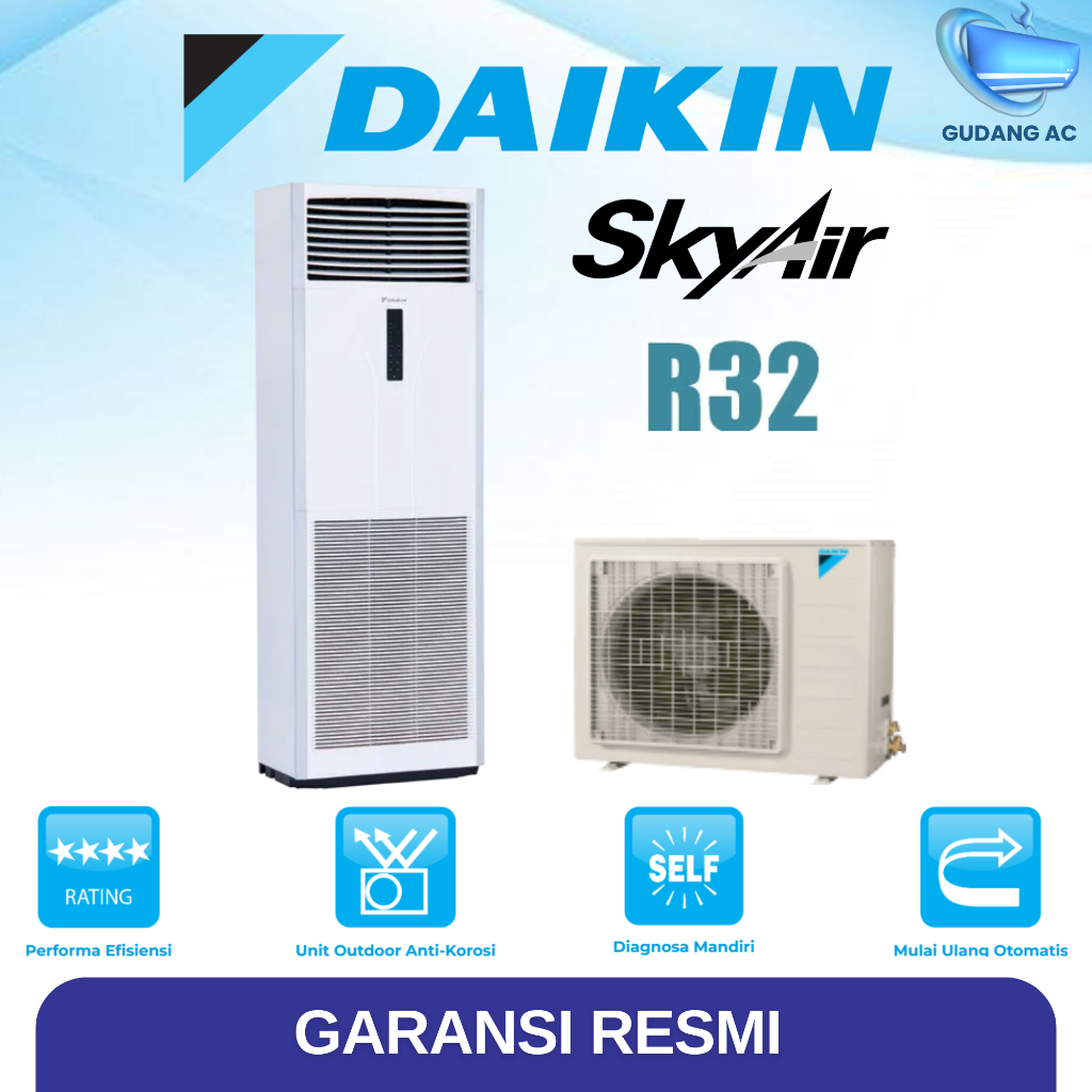 Jual AC Daikin 5 PK Standing Floor SkyAir R32 Wireless FVC125AV14 ...