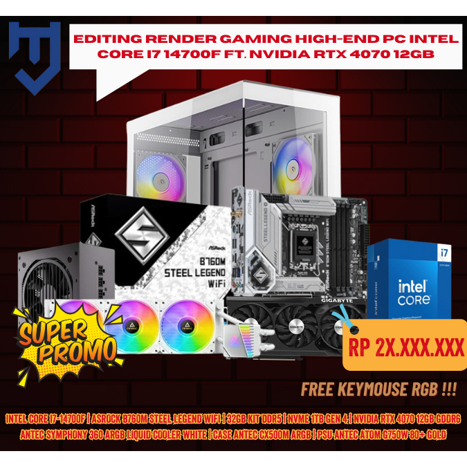 Jual Editing Render Gaming High-End PC Intel Core I7 14700F ft. NVIDIA ...