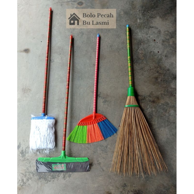 Jual PAKET HEMAT ALAT KEBERSIHAN / Paket 4 IN 1 SAPU IJUK, SAPU LANTAI ...
