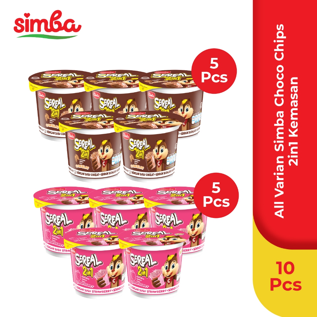 Jual Simba Choco Chips Sereal Cup 2in1 Kemasan 24 gr Rasa Coklat dan ...