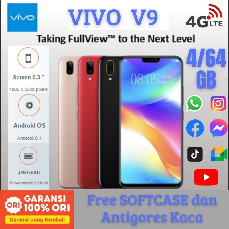 Jual VIVO V9 RAM 4 GB Internal 64 GB Garansi 1 TAHUN | Shopee Indonesia