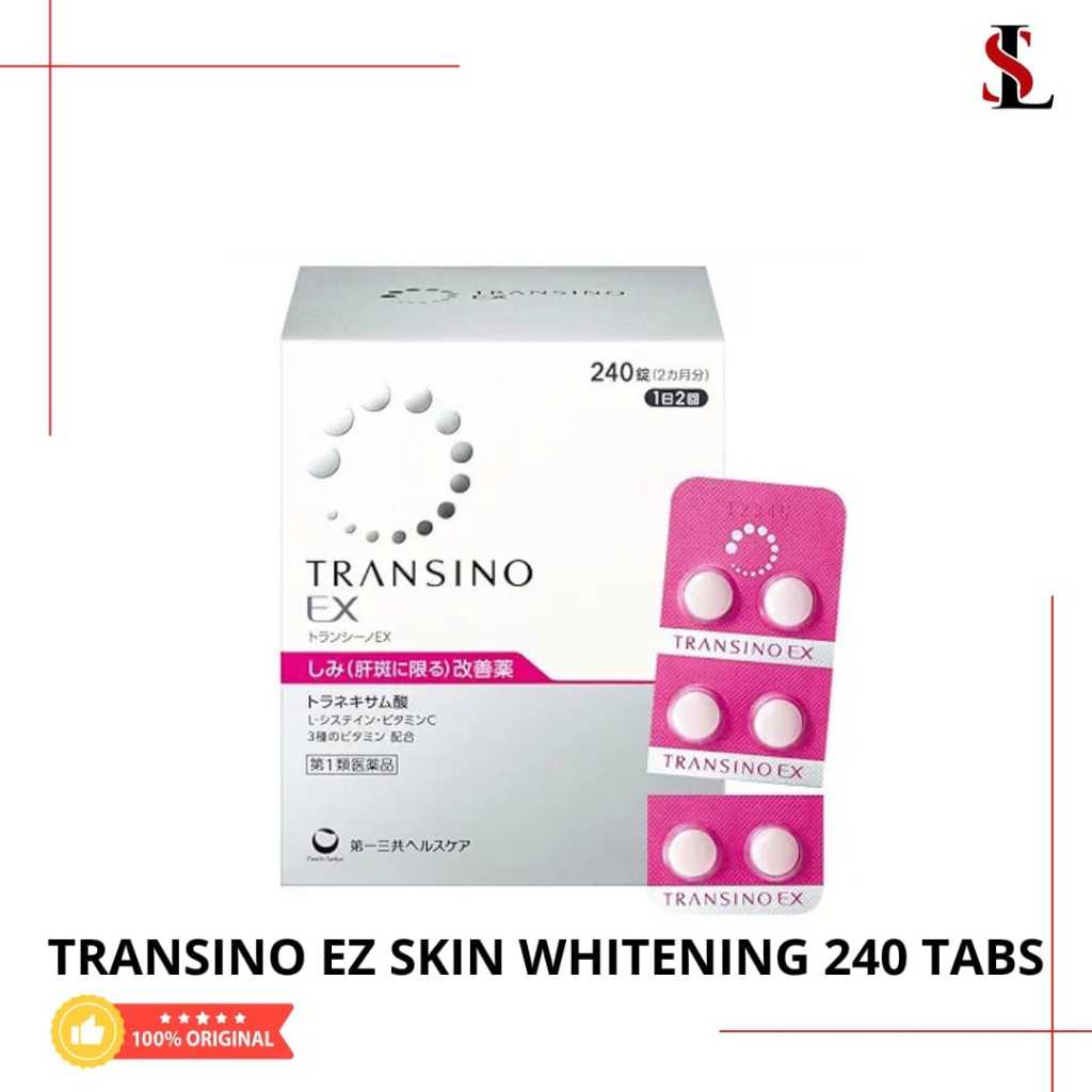 Jual Transino EX Melasma Skin Whitening Pills 240 Tablets Original ...