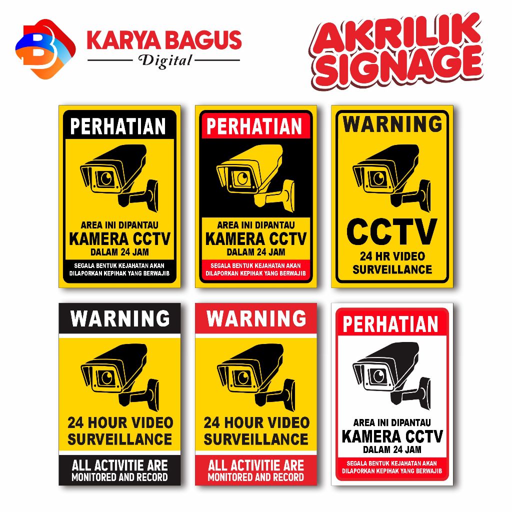 Jual Akrilik CCTV 24 Jam / Sign Acrylic CCTV 24 Jam Murah / sign board ...