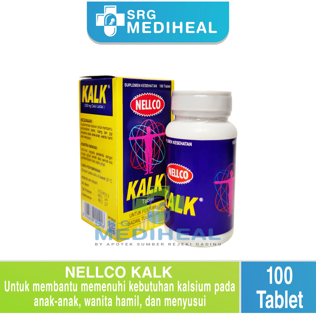 Jual Nellco Kalk 100 Tablet - Obat Suplemen Pertumbuhan Badan,Tulang ...