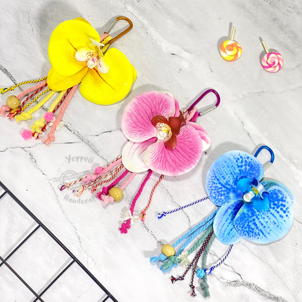 Jual READY STOK BAG CHARM ANGGREK ORCHID Keychain Carabiner Tali Tas ...