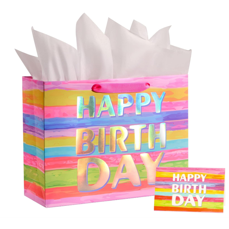 Jual Tas Hadiah Besar ULANG TAHUN MOTIFF WARNA WARNI SUNCOLOR dengan ...