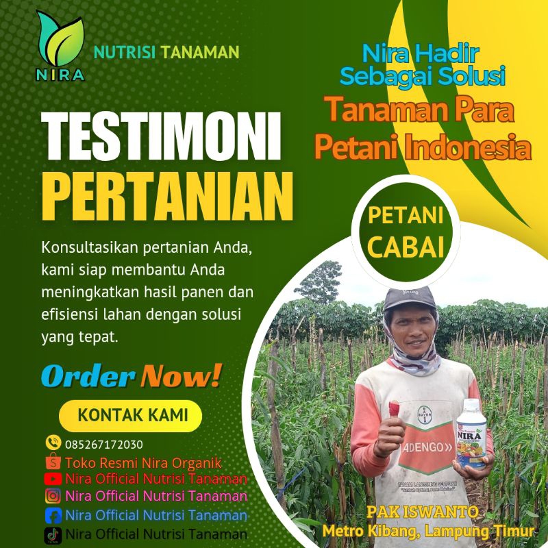 Jual NUTRISI NIRA (Nutrisi Tanaman) kemasan 1 liter (PEMACU PERTUMBUHAN ...