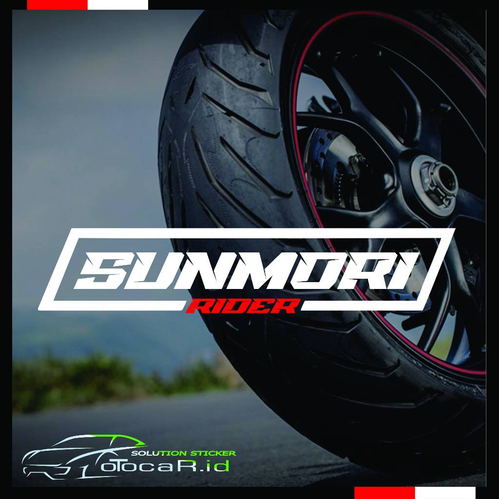 Jual Cutting Sticker SUNMORI RIDER DUA WARNA Sticker Cocok Buat Motor ...