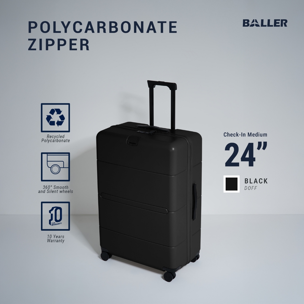 Jual BALLER Koper Zipper Polycarbonate Check In Medium 24 inch - Koper ...