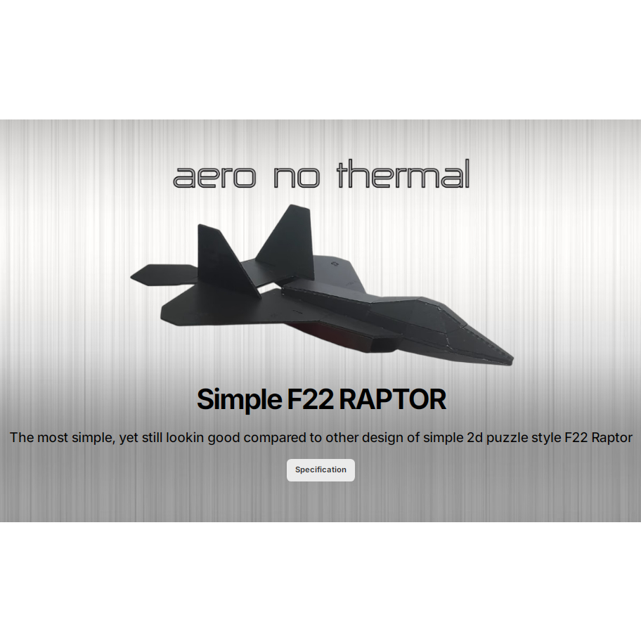 Jual CNC KIT Puzzle RC Pesawat SIMPLE RAPTOR F22 RAPTOR Aero No Thermal ...
