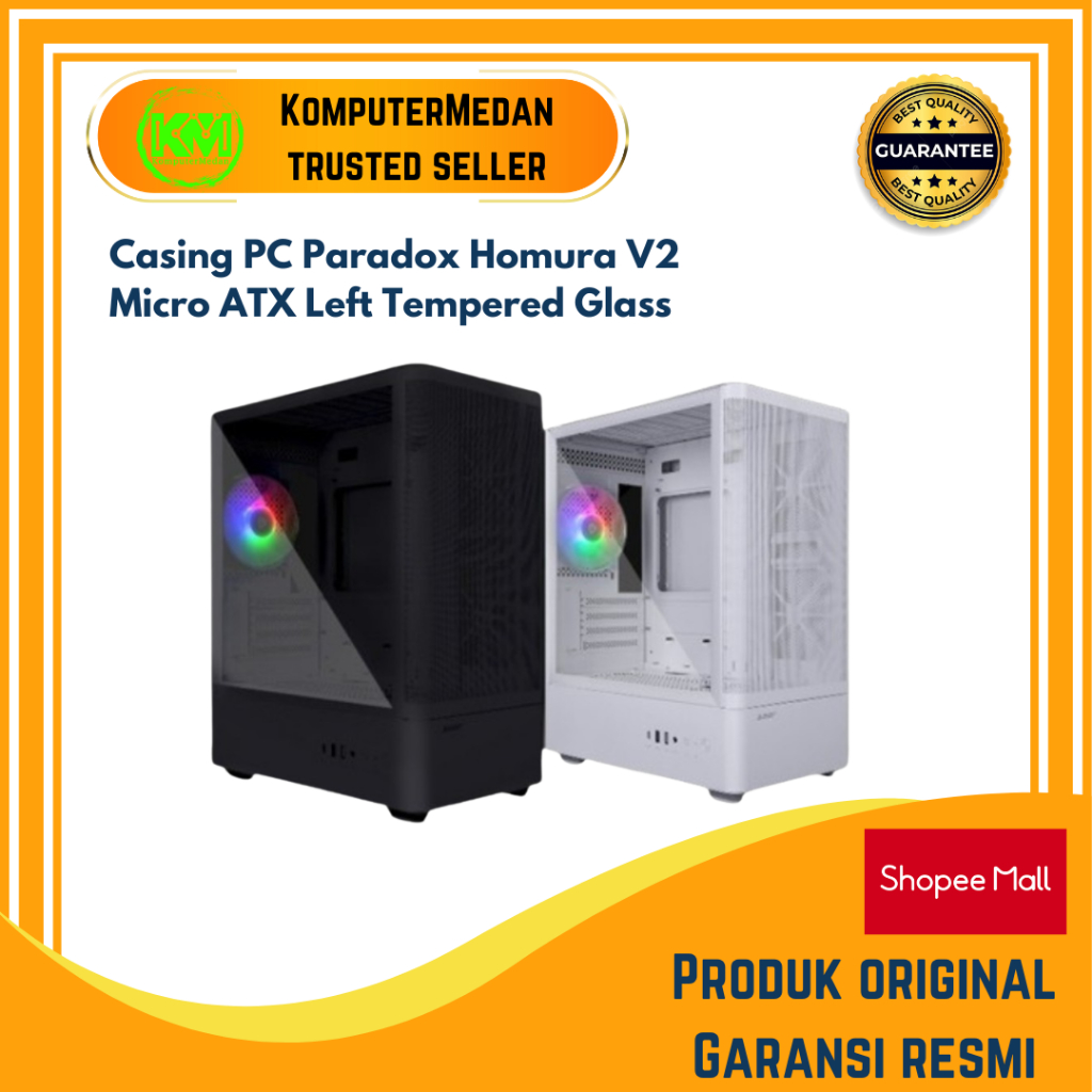 Jual Casing PC Paradox Homura V2 - Micro ATX Left Tempered Glass CPU PC ...