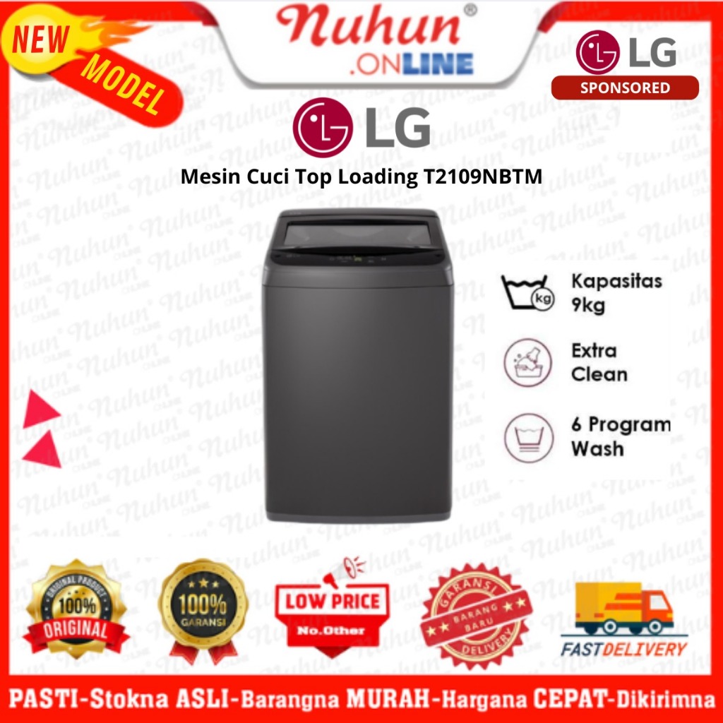 Jual LG Mesin Cuci Top Loading T2109NBTM 9kg Mid Black | Shopee Indonesia