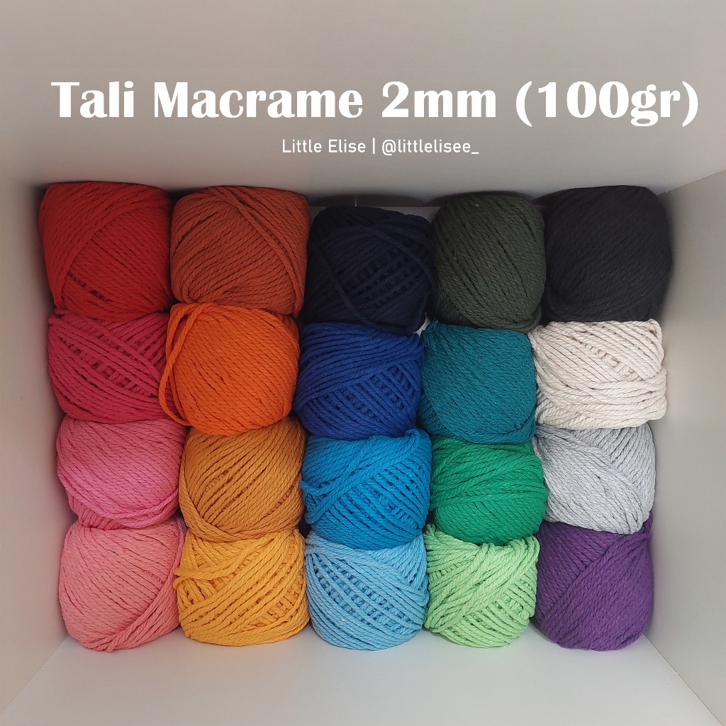 Jual Benang Macrame / Tali Katun Macrame 2mm (100gr) | Shopee Indonesia