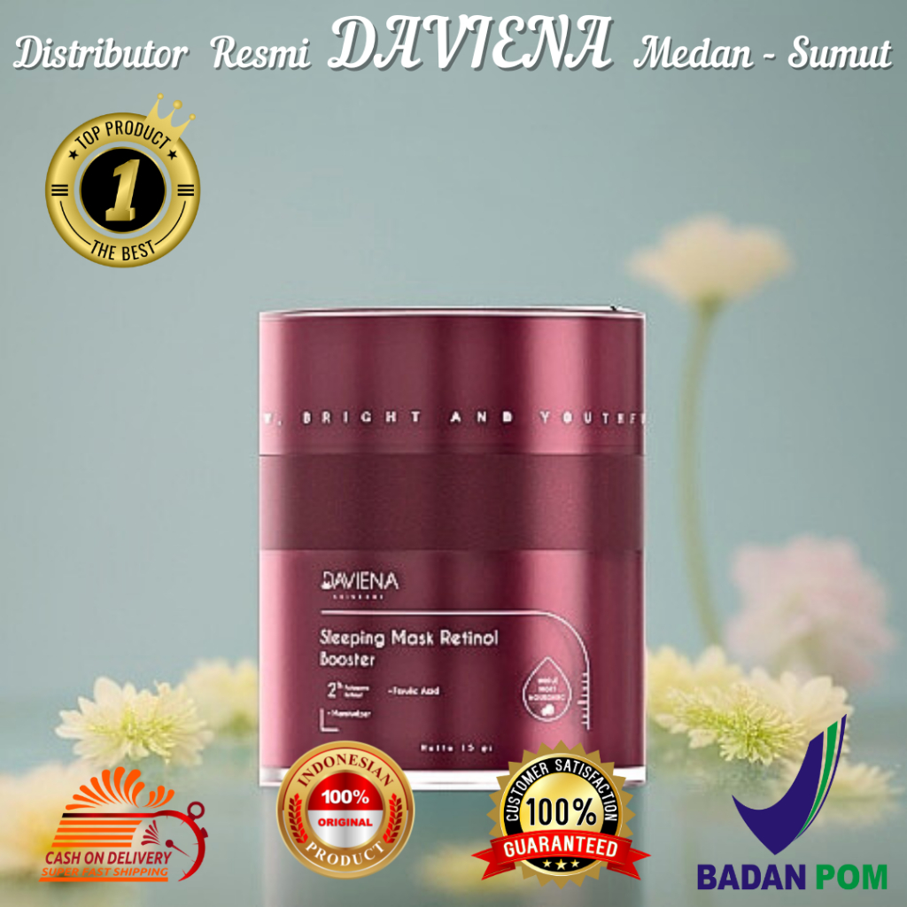 Jual Daviena RETINOL FORMULA TERBARU Sleeping Mask BOOSTER Masker Wajah ...