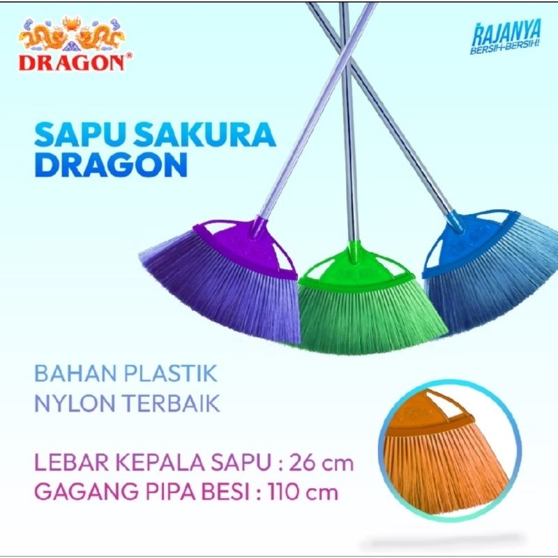 Jual sapu dragon sakura nilon sapu lantai gagang panjang | Shopee Indonesia