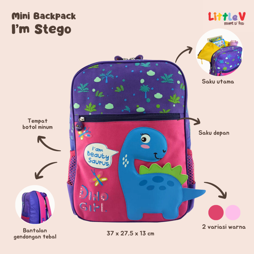 Jual Mini Backpack I'am Stego | Tas Ransel Anak | Shopee Indonesia