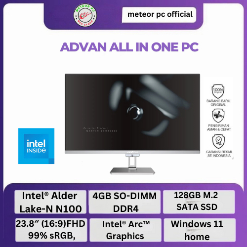 Jual Advan All in One PC AIO OnePC Intel N100/4GB/SSD 128GB/23''biru navy | Shopee Indonesia