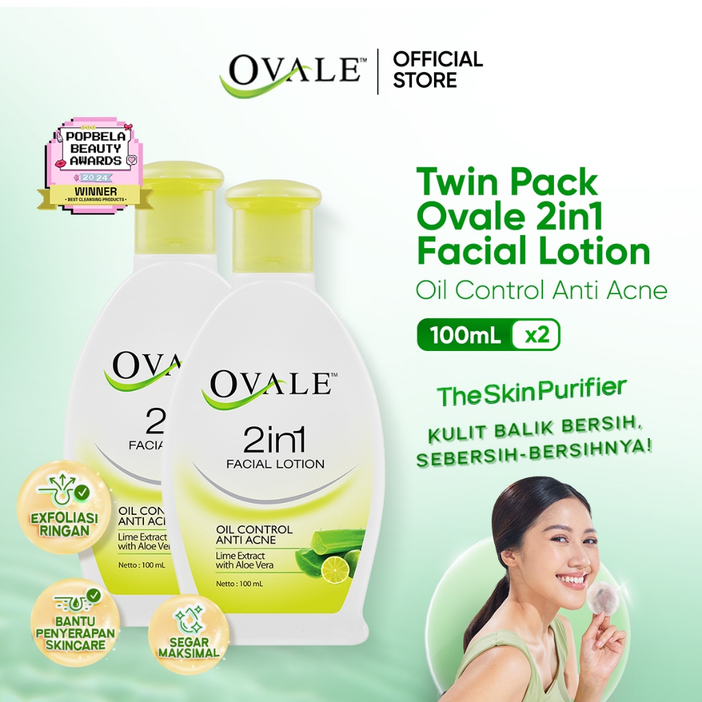 Jual Ovale Facial Lotion Anti Acne 100ml Twin Pack | Shopee Indonesia