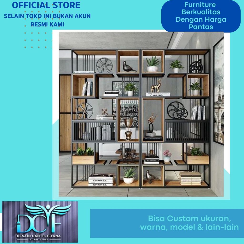 Jual Rak Partisi Industrial Minimalis Sekat Ruangan Rumah | Shopee ...