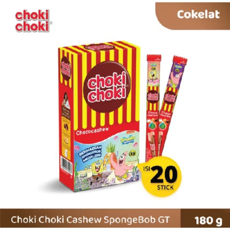 Jual Choki Choki Cashew Spongebob Box (Isi 20pc @10gr) Chokichoki ...