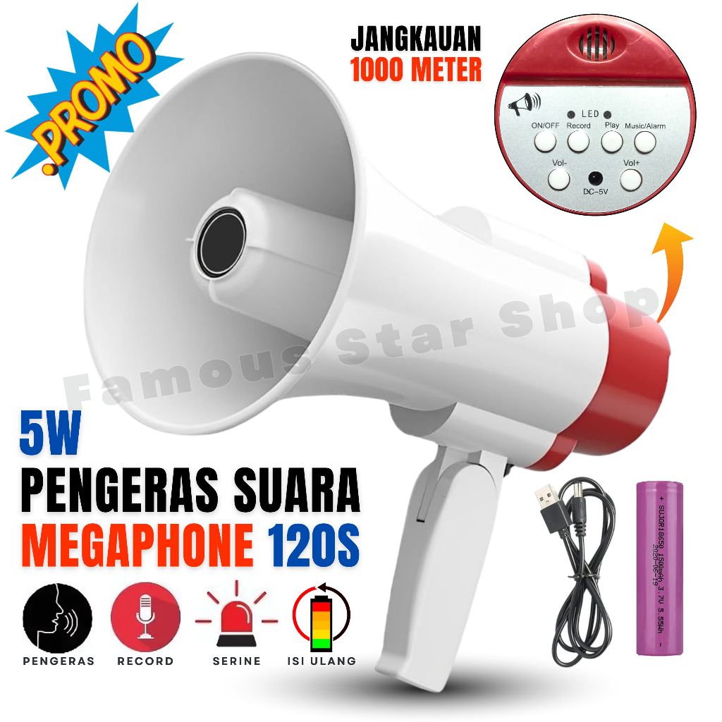 Jual Toa Megaphone Jumbo Pengeras Suara Terbaik Bisa Di Cas megaphone ...